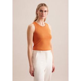 Strickpullover Seidensticker "Schwarze Rose", Damen, Gr. M, orange, 52% Polyester, 48% Manila, regular fit, Rundhals, Pullover Strickpullover, Ohne Arm Rundhals