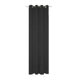 Vorhang WIRTH "Dim out", schwarz, B:142cm H:325cm, Polyester, Gardinen, nach Ma&szlig;
