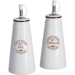 Menage-Set zeller PRESENT, wei&szlig;, B:7,5cm H:19,3cm, Menage-Sets, 260 ml, Keramik