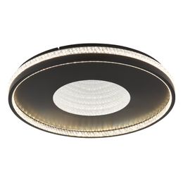 Globo LIGHTING Deckenleuchte "SHIRLEY", schwarz matt, 1, &Oslash; 50cm H: 6,5cm, 1 Stk., Leuchten, Deckenleuchte, Kristalle 3D, dimmbar, Memory, LED, Deckenleuchte