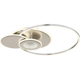 Globo LIGHTING Deckenleuchte "BELTRAN", silberfarben matt, 1, H: 7,5cm, 1 Stk., Leuchten, Kleine LED-Deckenleuchte, 3D-Effekt, dimmbar, modern & flexibel, Deckenleuchte