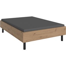 Bett wimex "Easy, gro&szlig;e Auswahl an Gr&ouml;&szlig;en und Farben, auch in Komforth&ouml;he", braun (artisan eiche, schwarz), H:46cm L:210cm, Betten, Bett, ohne Kopfteil, ideal unter Dachschr&auml;gen oder Fenster