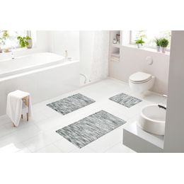Badematte Grund "Leonie", grau (anthrazit), H:15mm, Baumwolle, Polyester, Badematten, Badematte, meliertes Design, strapazierf&auml;hig