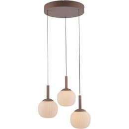 JUST LIGHT LED Deckenleuchte "NAMI", braun (sand), 3, &Oslash; 43cm H: 80cm, 1 Stk., Leuchten, dimmbar, Simply Dim, Memory nach Trennung vom Netz, Comfort Lift, LED Deckenleuchte