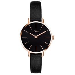 Quarzuhr s.Oliver "Petite Time", schwarz, Armbanduhren, Damen, Quarzuhr, Armbanduhr, Damenuhr, analog