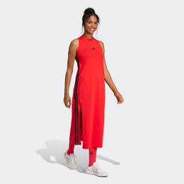 Shirtkleid adidas Sportswear "W 3S SJ DRE", Damen, Gr. XL, N-Gr, rot (pure ruby, schwarz), Obermaterial: 93% Baumwolle, 7% Elasthan, Kleider Shirtkleid, &auml;rmelloses Racerback-Design, sportlicher Stil, ohne Verschluss