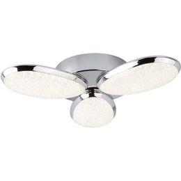 Searchlight Deckenleuchte "Lori 3Lt Deckenleuchte - Chrom", Energieeffizienz: G (A-G), chromfarben, klar, H: 7,8cm, 1 Stk., Leuchten, Deckenleuchte