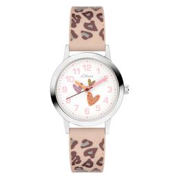 Quarzuhr s.Oliver "The Twinkle Fun", beige (gelb), Armbanduhren, Kinder, Quarzuhr, Armbanduhr, Silikonarmband, Kinderuhr, M&auml;dchen, analog