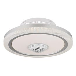 Globo LIGHTING Deckenleuchte "SHELLY", wei&szlig; matt, &Oslash; 50cm H: 21cm, 1 Stk., Leuchten, Ventilator wei&szlig; Kristalleffekt Funktionen elegant Wohnraum, Deckenleuchte