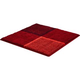 Badematte Grund "Diviso" Gr. 4, rot (rubinrot), H:20mm, Polyacryl, Badematten, Badematte, pflegeleicht, Badematte mit Melange-Effekt