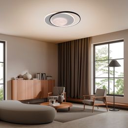 OTTO HOME LED Deckenleuchte "Lianna", wei&szlig; schwarz, 1, &Oslash; 16,8cm H: 7,8cm, 1 Stk., Leuchten, Mondoptik, Memory-, Nachtlicht-, CCT-Funktion, dimmbar, Fernbedienung, LED Deckenleuchte