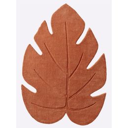 HEINE HOME Witt Hochflorteppich, terra, Gr&ouml;&szlig;e 60x90 cm - Blattform