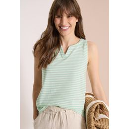 Tr&auml;gertop Cecil, Damen, Gr. XL (44), juicy lime, Web, 100% Baumwolle, gestreift, comfort fit normal, Rundhals, abgesteppt, Tops Tr&auml;gertop, aus reiner Baumwolle