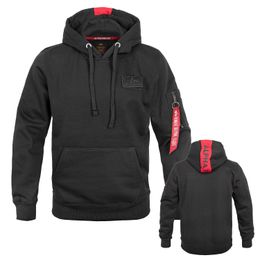 Alpha Industries Red Stripe Hoody schwarz, Gr&ouml;&szlig;e 3XL