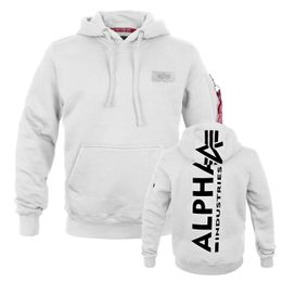Alpha Industries Back Print Hoody wei&szlig;, Gr&ouml;&szlig;e M