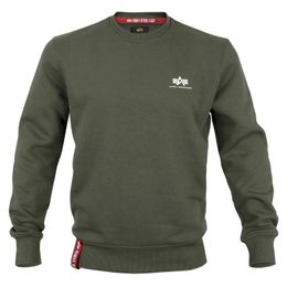 Alpha Industries Basic Sweater Small Logo dark oliv, Gr&ouml;&szlig;e S