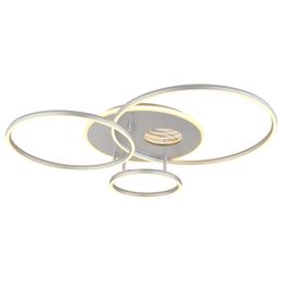 Globo LIGHTING Deckenleuchte "INVERTINA", silberfarben matt, 1, H: 13cm, 1 Stk., Leuchten, Deckenleuchte, 3D-Acryl, dimmbar, LED 54W, Deckenleuchte