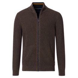 Strickjacke Casamoda "Casamoda Strickjacke uni", Herren, Gr. XL, braun, 60% Baumwolle, 40% Polyacryl, Strickjacken Strickjacke
