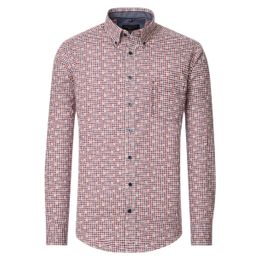Langarmhemd Casamoda "Casamoda Freizeithemd Print", Herren, Gr. L, Normalgr&ouml;&szlig;en, rosa (rosarot), 100% Baumwolle, bedruckt, l&auml;ssig geschnitten, Hemden