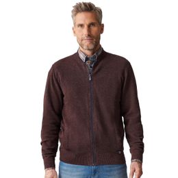 Strickjacke Casamoda "Casamoda Strickjacke uni", Herren, Gr. XL, orange (dunkelorange), 90% Baumwolle, 10% Polyamid, Strickjacken Strickjacke