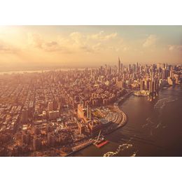 Fototapete Komar "Manhattan - Gr&ouml;&szlig;e 254 x 184 cm", beige (beige, grau), B:254m L:184m, Papier, Tapeten, Wohnzimmer, Schlafzimmer