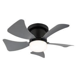 Globo LIGHTING Deckenleuchte "HINES", schwarz grau, &Oslash; 40,6cm H: 13cm, 1 Stk., Leuchten, Ventilator grau k&uuml;hlen-heizen Wohnzimmer Schlafzimmer, Deckenleuchte