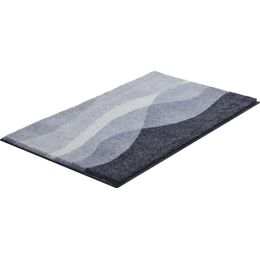 Badematte Grund "Hills", grau (anthrazit), H:20mm, Polyacryl, Badematten, Badematte, Badematte im Wellen-Design, mehrfarbiges Muster