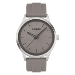 Quarzuhr s.Oliver "Sport Silicone", grau, grau, Armbanduhren, Herren, Quarzuhr, Armbanduhr, Herrenuhr, Silikonarmband, analog