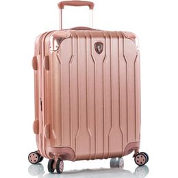 Hartschalen-Trolley Heys "Xtrak, in verschiedenen Farben und Gr&ouml;&szlig;en", Gr. B/H/T: 39cm x 53cm x 23cm 42 l, rosa (rose gold), Polycarbonat-Verbundwerkstoff, festlich, Koffer, Heys Handgep&auml;ck-Koffer TSA Schloss Volumenerweiterung