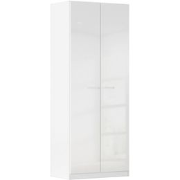 Dreht&uuml;renschrank Rauch "Kleiderschrank Schrank Garderobe OTELI inkl. Inneneinteilung", alpinwei&szlig;, hochglanz wei&szlig;, B:91cm H:229cm T:54cm, Holzwerkstoff, Schr&auml;nke, Dreht&uuml;renschrank, mit zus&auml;tzlichen Einlegeb&ouml;den, optional mit Spiegel MADE IN GERMANY