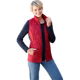 Damen Steppweste mit kontrastfarbigem Futter erdbeere, Gr&ouml;&szlig;e 56