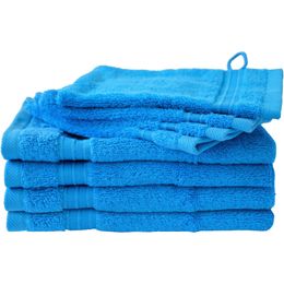 Handtuch Set Dyckhoff "Siena", blau (azur), 8 Stk., Walkfrottier, Walkfrottier, Obermaterial: 100% Baumwolle, Handtuch-Sets, in tollen Unifarben