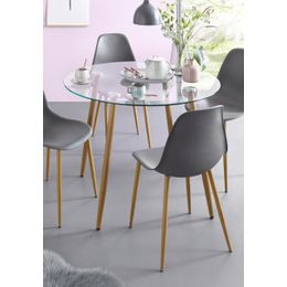 Glastisch OTTO HOME "Miller", braun (glas, eichefarben), B:100cm H:75cm T:75cm, Tische, runder Esstisch mit einem &Oslash; von 100 cm, verschiedene Gr&ouml;&szlig;en
