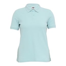 Poloshirt Urban Classics "Urban Classics Ladies Polo Shirt", Damen, Gr. S, blau (oceanblau), 100% Baumwolle, unifarben, normal, amerikanischer Ausschnitt, Shirts