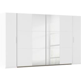 Schwebet&uuml;renschrank Rauch "Kleiderschrank Dreht&uuml;renschrank Schrank Garderobe KRONACH", alpinwei&szlig;, griffleisten alu, mit 2 spiegel, B:354cm H:210cm T:59cm, Holzwerkstoff, Schr&auml;nke, Schwebet&uuml;renschrank, Kombischrank optional mit 1 oder 2 Spiegel viele B&ouml;den MADE IN GERMANY