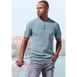 John Devin Herren Henleyshirt, blau, Gr&ouml;&szlig;e S