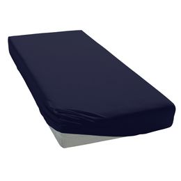 Spannbettlaken OTTO HOME "BLACKBERRY in BASIC und PREMIUM Qualit&auml;t, 100% Baumwolle", blau (marine), B:140cm L:200cm, Jersey (110 g/m&sup2;), Obermaterial: 100% Baumwolle, Bettlaken, Spannbettlaken, f&uuml;r hohe Matratzen bis 28 cm, Bettlaken, Spannbetttuch, pflegeleicht, Topseller