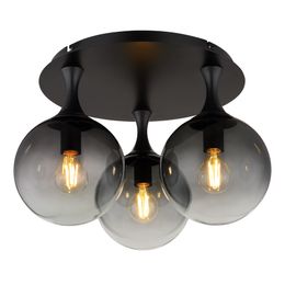Globo LIGHTING Deckenleuchte "DALTON", schwarz matt, &Oslash; 46cm H: 32,7cm, 1 Stk., Leuchten, Deckenlampe Wohnzimmer-Leuchte Schlafzimmer-Leuchte Flur K&uuml;che, Deckenleuchte