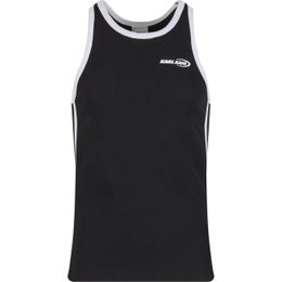 Tanktop Karl Kani "Karl Kani Kk Ellipse Ringer Rib Tank Top", Herren, Gr. L, schwarz, wei&szlig;, 97% Baumwolle, 3% Elasthan, normal, Tops Tanktop