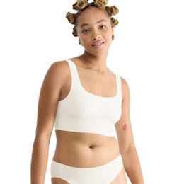 Bustier Sloggi "ZERO Feel 2.0 Top", Damen, Gr. XXL, N-Gr, wei&szlig; (silk wei&szlig;), Single Jersey, Obermaterial: 76% Polyamid, 24% Elasthan, matt, unifarben, BHs Bustier, nahtlos und unsichtbar