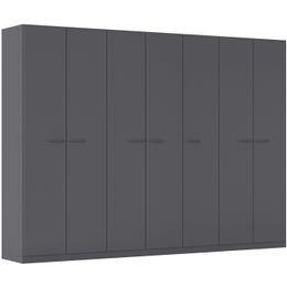 Dreht&uuml;renschrank Rauch "Kleiderschrank Schrank Garderobe OTELI inkl. Inneneinteilung", grau (graumetallic), B:315cm H:229cm T:54cm, Holzwerkstoff, Schr&auml;nke, Dreht&uuml;renschrank, mit zus&auml;tzlichen Einlegeb&ouml;den, optional mit Spiegel MADE IN GERMANY