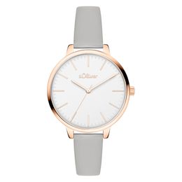Quarzuhr s.Oliver "Lovely Time", grau, Armbanduhren, Damen, Quarzuhr, Armbanduhr, Damenuhr, analog