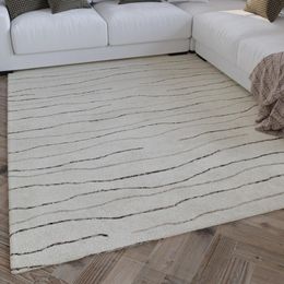 Wollteppich Wecon Home "Hamptons ELEVEN", beige (creme wei&szlig;), B:80cm H:10mm L:230cm, Schurwolle, Teppiche, L&auml;ufer, Schurwolle, Kurzflor, Wohnzimmer, Schlafzimmer, Wellen