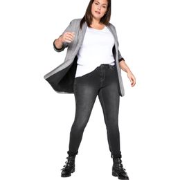 sheego Damen Skinny Jeans in 5-Pocket-Form black denim Gr&ouml;&szlig;e 116