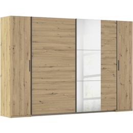 Schwebet&uuml;renschrank Rauch "Kleiderschrank Dreht&uuml;renschrank Schrank Garderobe KRONACH", beige (eiche artisan, griffleisten grau, mit 1 spiegel), B:311cm H:210cm T:59cm, Holzwerkstoff, Schr&auml;nke, Schwebet&uuml;renschrank, Kombischrank optional mit 1 oder 2 Spiegel viele B&ouml;den MADE IN GERMANY