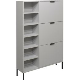 M&auml;usbacher Schuhschrank M&Auml;USBACHER "Bonnie", grau (kreidegrau matt), B:95cm H:139cm T:25cm, Holzwerkstoff, Schr&auml;nke, Schuhschrank, Schuhschrank mit Quadratgestell