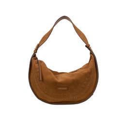 Marc O'Polo Umh&auml;ngetasche MARC O'POLO "aus weichem Veloursleder", Damen, Gr. B/H/T: 42cm x 24cm x 12cm, burnt tobacco, Leder, unifarben, Taschen Umh&auml;ngetasche