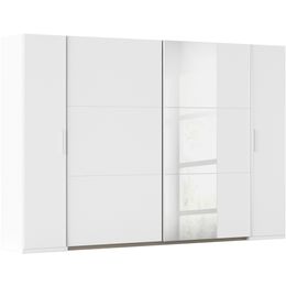 Schwebet&uuml;renschrank Rauch "Kleiderschrank Dreht&uuml;renschrank Schrank Garderobe KRONACH", wei&szlig; (alpinwei&szlig;, griffleisten alu, mit 1 spiegel), B:311cm H:210cm T:59cm, Holzwerkstoff, Schr&auml;nke, Schwebet&uuml;renschrank, Kombischrank optional mit 1 oder 2 Spiegel viele B&ouml;den MADE IN GERMANY