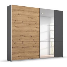 Schwebet&uuml;renschrank Rauch "Kleiderschrank Schrank Garderobe AURELIO", grau (graumetallic, eiche artisan), B:261cm H:210cm T:59cm, Holzwerkstoff, Schr&auml;nke, Schwebet&uuml;renschrank, zeitloses Design, viele Farben, Breiten 175/218/261 cm MADE IN GERMANY