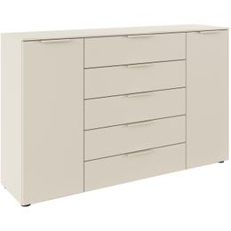 Schubkastenkommode Rauch "Flipp Schubladenkommode W&auml;scheschrank Schrank", beige (beige (champagner)), B:160cm H:100cm T:42cm, Holzwerkstoff, Sideboards, 2-t&uuml;rig mit 5 Schubladen und Soft-Close-Funktion in zwei Breiten